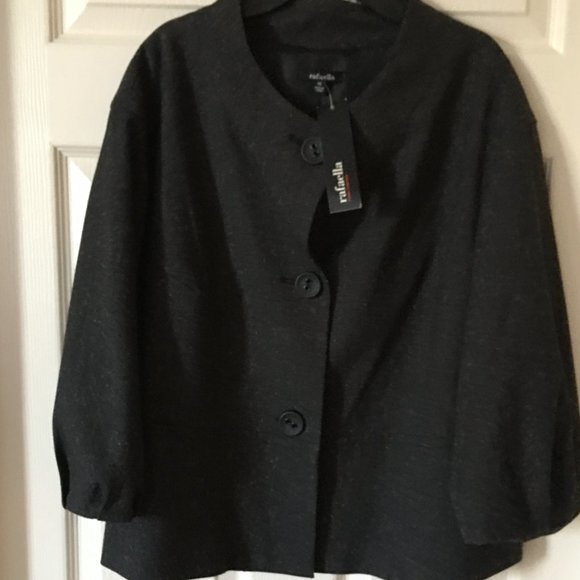 Rafaella | Jackets & Coats | Nwt Rafaella Black Combo Stretch Tweed ...